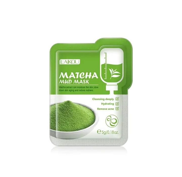 1 Piece LAIKOU Matcha Mud Face Mask Anti Wrinkle Night Facial Packs ...