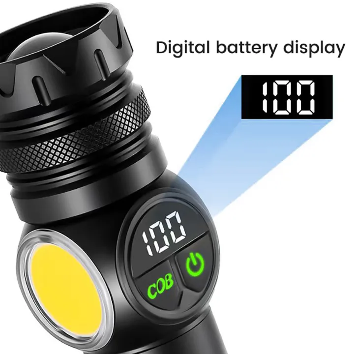 【Popular】 Torch, Digital Display USB Rechargeable , 250000 Lumens ...