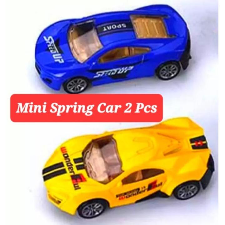 Mini Spring Racing Car Multicolor-2 Pcs | Daraz.com.bd