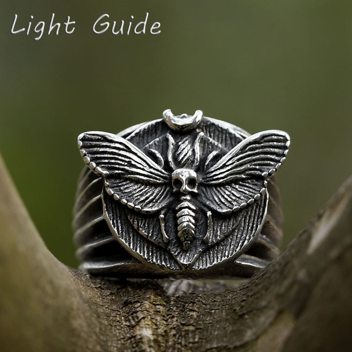 Head Skull Moth Howe 316L No 2022 NEW Men's Rusty Steel Rings, Death ...