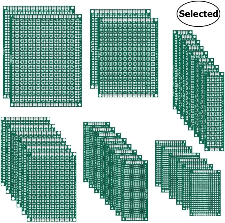 Double Sided PCB Board Prototype Kit 6 Sizes Universal Printed Circuit ...