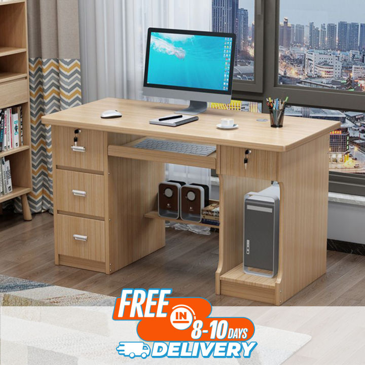 Modern Office Table with File Shelf Workstation | Laptop Computer Table ...