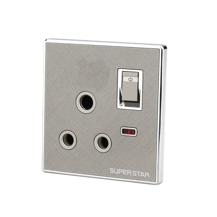 Super Star Ultimate 15A 3 Pin Round AC Socket with Neon Indicator ...