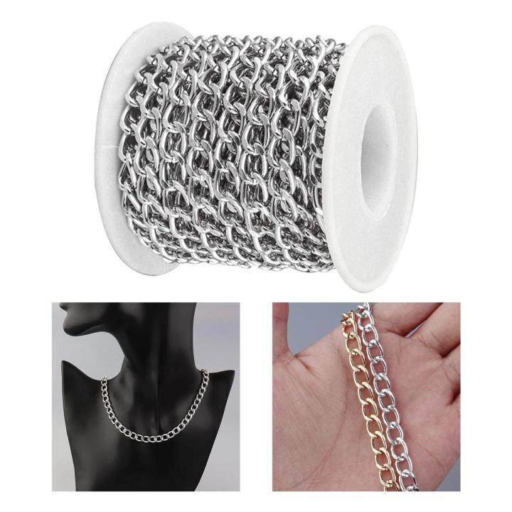 5M/5Yard Aluminum Curb Chain Link Twisted Cross Necklace Finding Chains ...