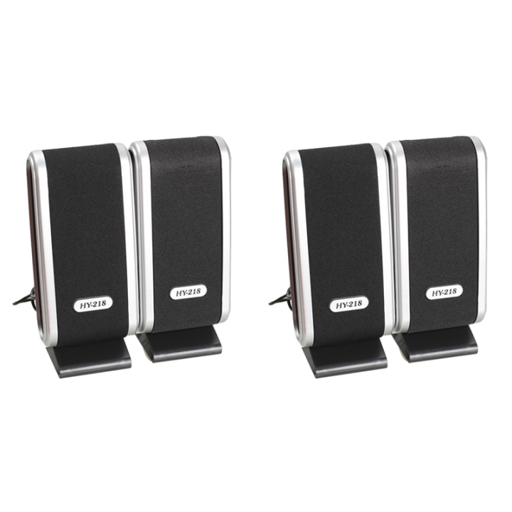 4 Pcs USB Computer Speakers Portable Speaker Stereo 3.5mm with Ear Jack ...