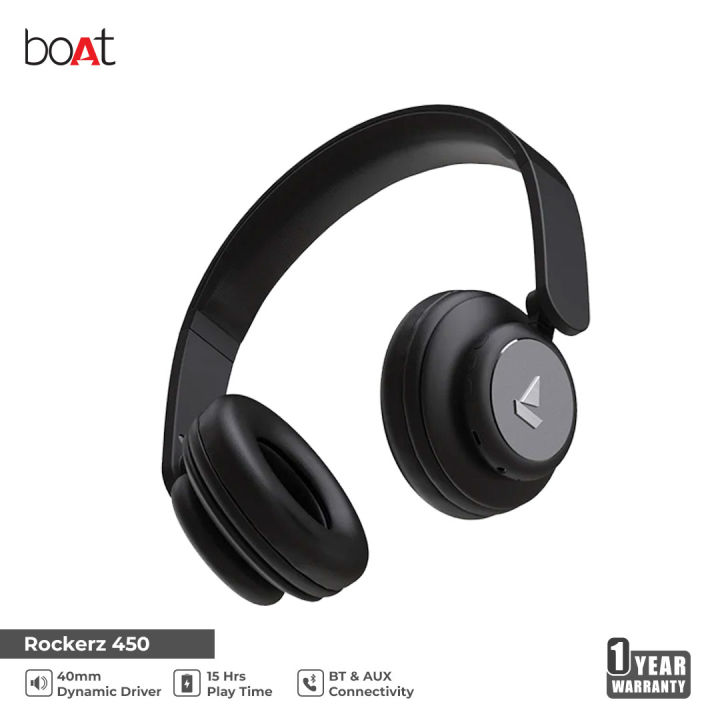 boAt Rockerz 450 Over Ear Bluetooth Headphones with Upto 15 Hours ...