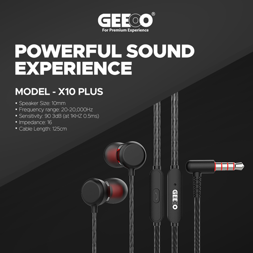 GEEOO x10 plus earphone powerful sound experience | Daraz.com.bd