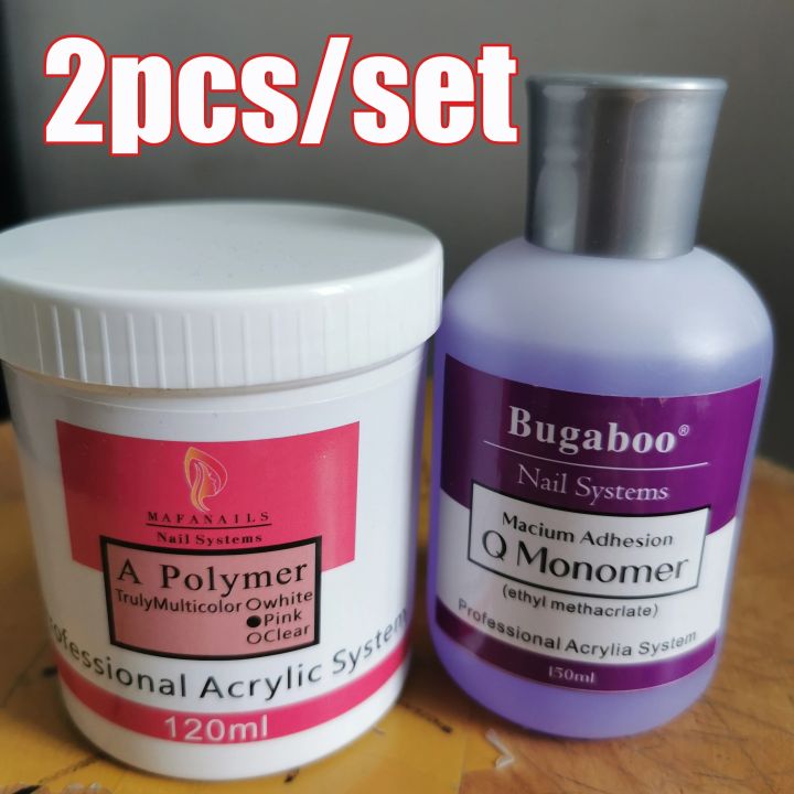 2Pcs/set Professional EMA Acrylic Powder Liquid Monomer 120ml Powder+ ...