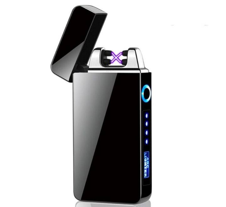 Windproof Dual Arc Flameless Electronic Rechargeable Electric Lighter ...