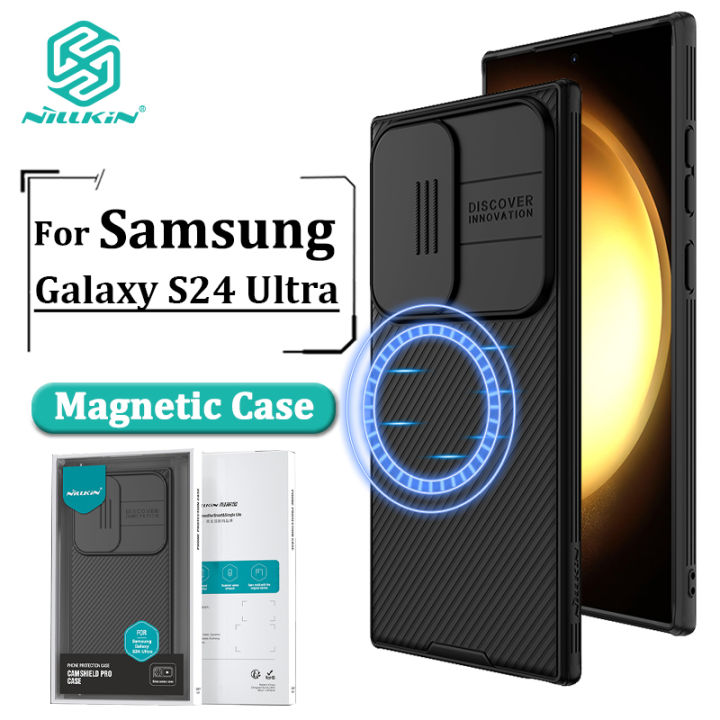 Nillkin CamShield Pro Magnetic Casing for Samsung Galaxy S24 Ultra TPU + PC Phone Case Slide ...