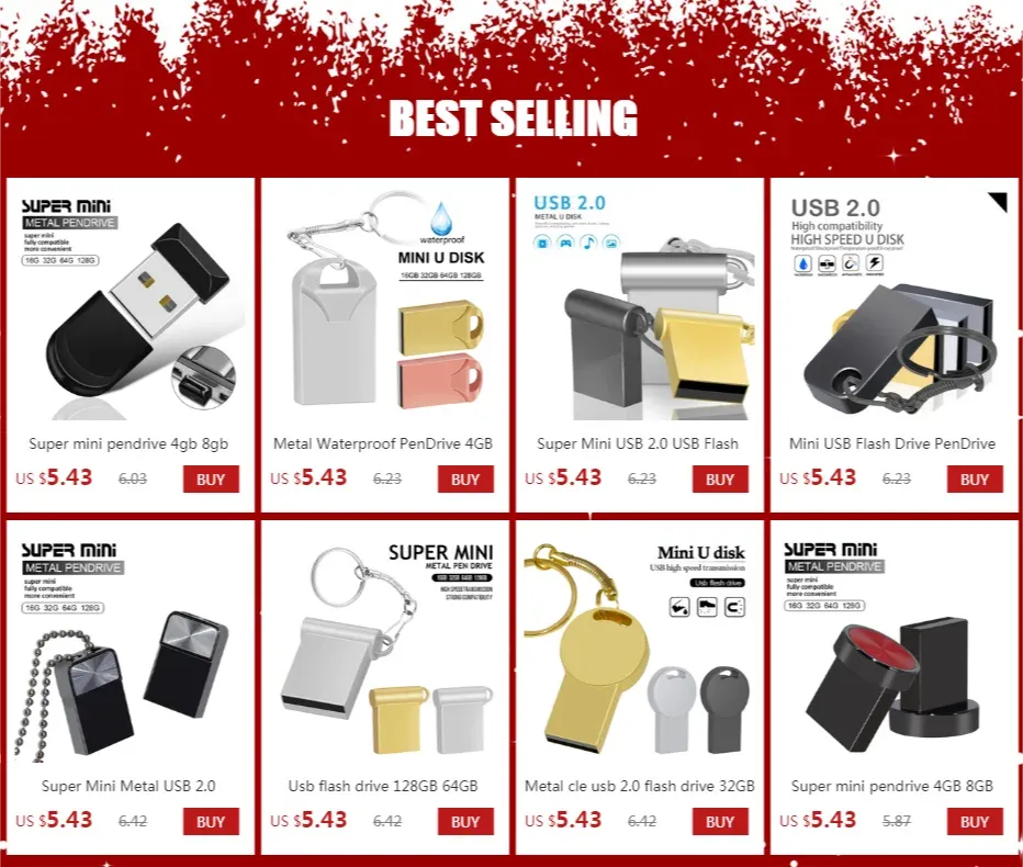 Super Mini Pendrive USB Flash Drives 64gb 32gb 16gb 4gb Pen Drive Flash ...