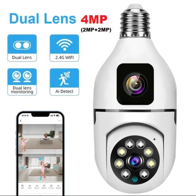 Dual Lens V380 WIFI IP Camera With Dual Screen Auto Tracking Ai Human ...
