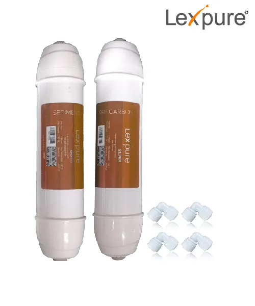 Lexpure Silver Pre Carbon + Sediment + 4 pcs Connector (Elbow) Suitable ...