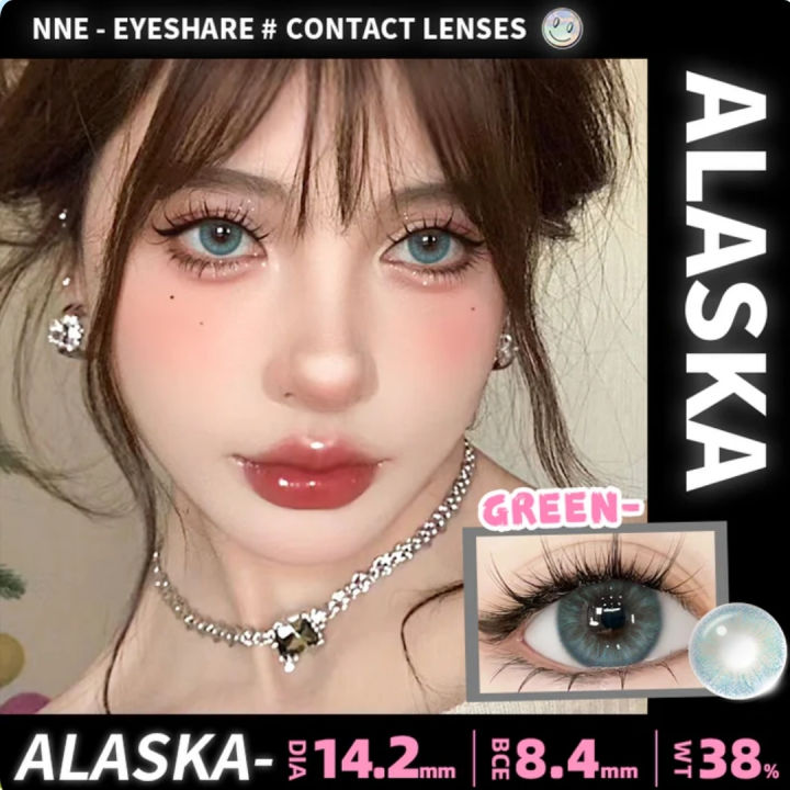 New Eyeshare Alaska Green Color contact lens with regular kit box for ...