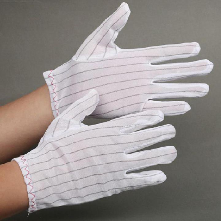Anti-Static ESD Safe Gloves 1-Pair Anti Static Reusable Polyester Non-Slip Industrial Gloves For ...