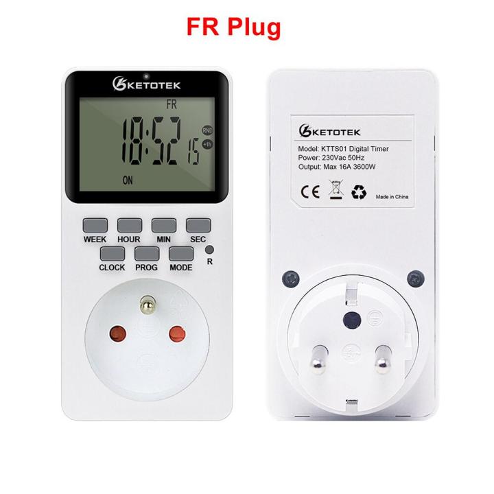 Electronic Timer Socket Switch Outlet Digital Programmable Kitchen Timer EU Plug 220V with Anti ...