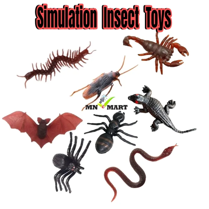 5 pcs x Simulation Plastic Ant Bat Cockroach Centipede Crocodile Lizard ...
