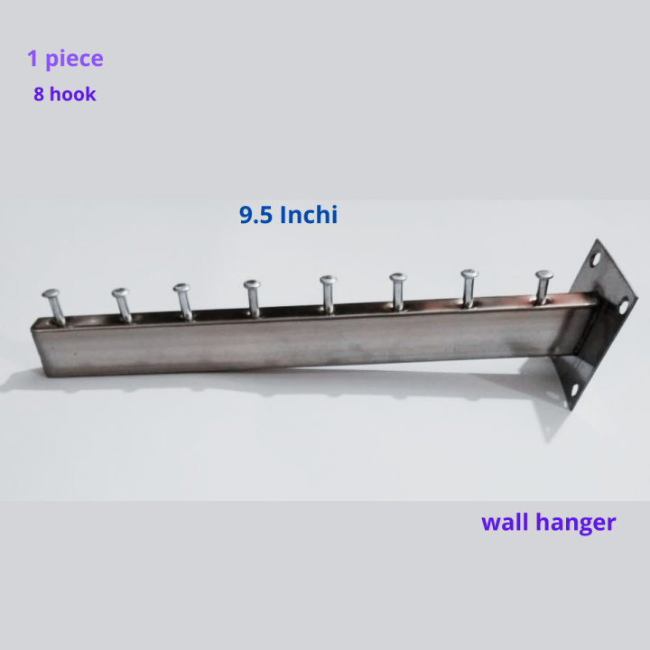 Hangers Mounted Wall 1.Piece of Hanging Clothes Hanger 8-E-hook silver ...