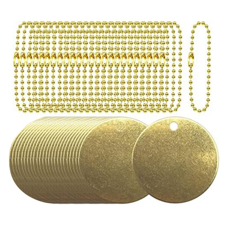 25 Piece 1.5inch Brass Valve Tags Stamping Blank with Hole and 25Pcs 2 ...