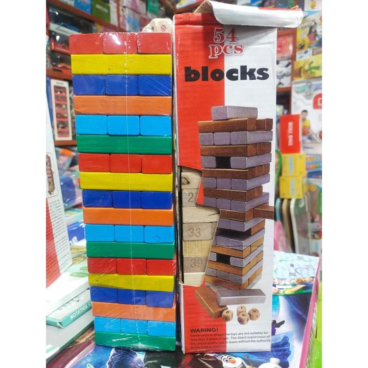 Highly Vital - Refined Taste - Jenga 54 Pieces Blocks Colored Big Size - Toys & Games - Fun To ...