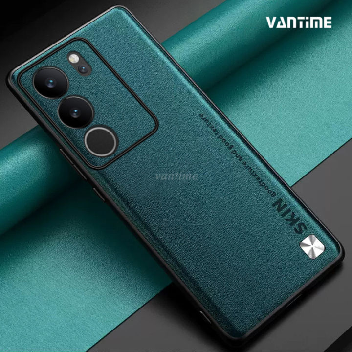 Vantime for Vivo V29 5G Case Synthetic Leather Slim Matte Cover | Daraz ...