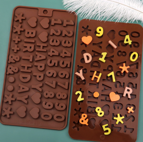 Silicone Happy Birthday & Numbers Shape Chocolate Jelly Candy Mold ...