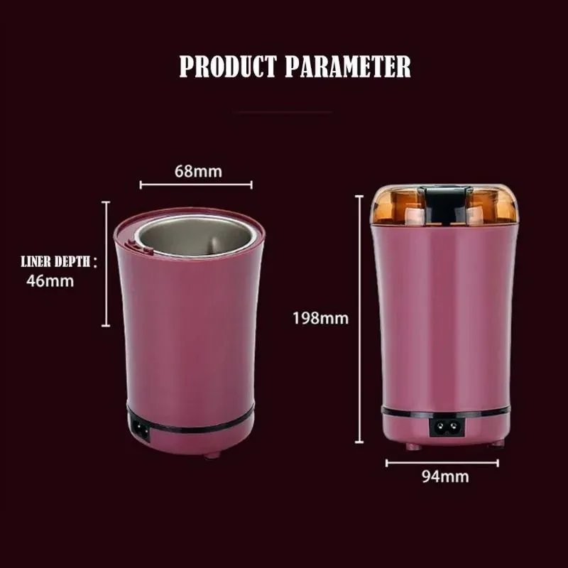 Mini Electric Coffee Grinder Herb Salt Pepper Spice Nuts Cereal Dry ...