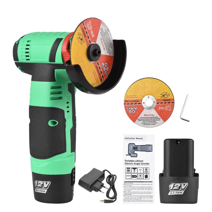 12V Cordless Angle Grinder Tool Kit Portable Lithium Electric Angle ...