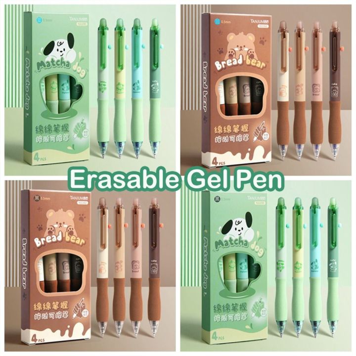 Kawaii Aesthetic Thermal Eraser Pen Cartoon Cute Erasable Gel Pen Black ...