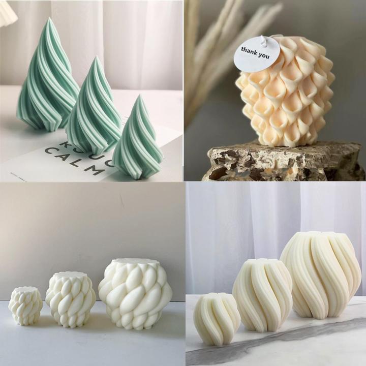 Beautiful 3D Unique Candles Molds Carved Wavy Candle Abstract Art ...