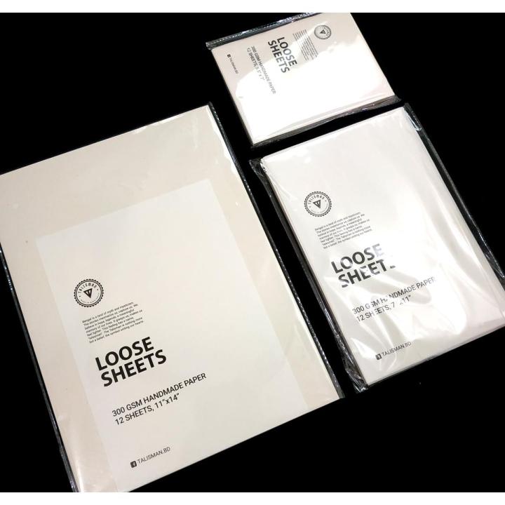 Medium Size 300gsm Handmade Paper Loose Sheets (Watercolor Sheets ...