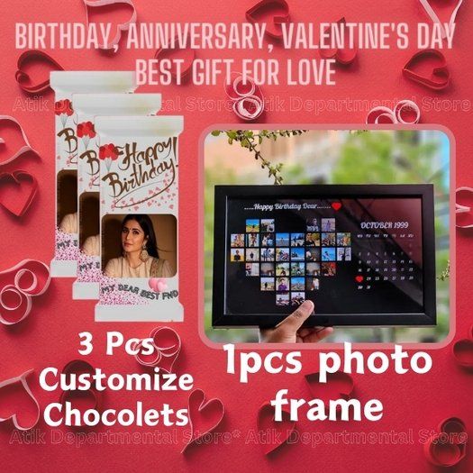 Customize Gift Photo Frame ans 3pcs customize Chocolets For Love And ...