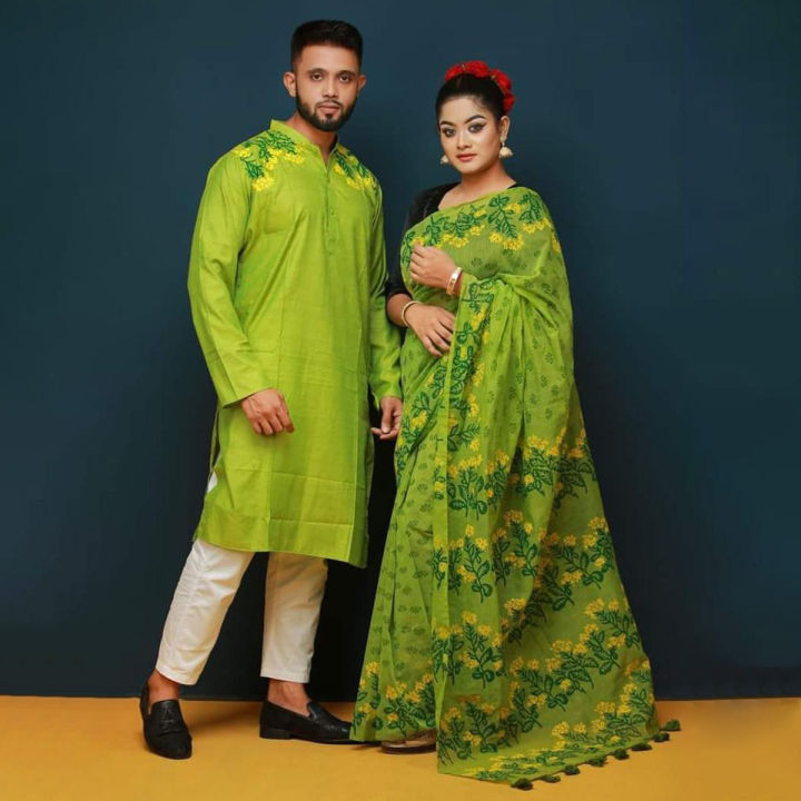 Stylesh & Fashionable Best Couple Sharee And Panjabi For Man And Women ...