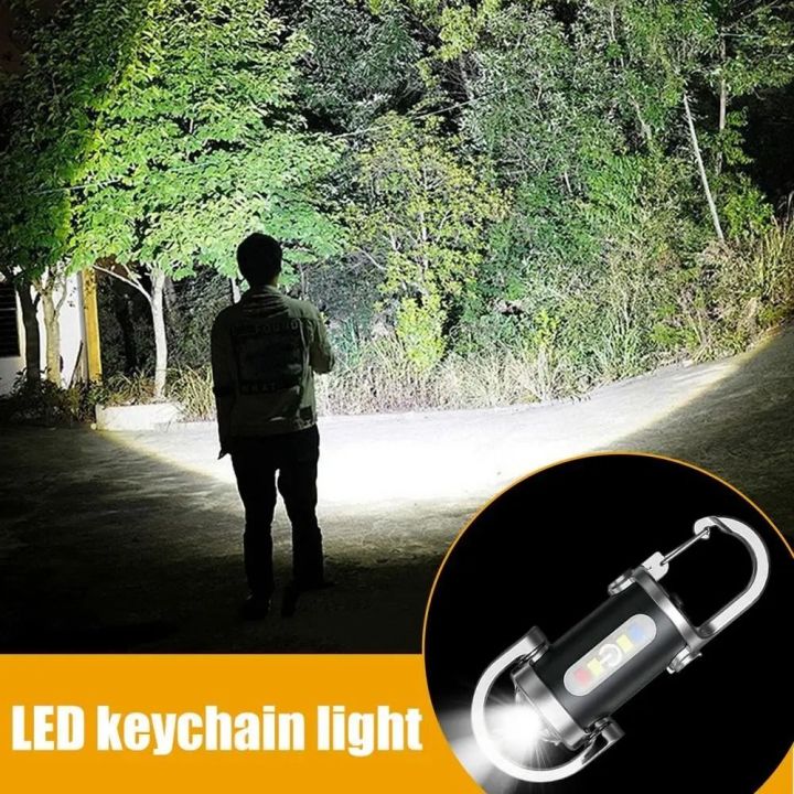 Durable COB LED LED Keychain Flashlight 7 Gears Adjustable USB ...