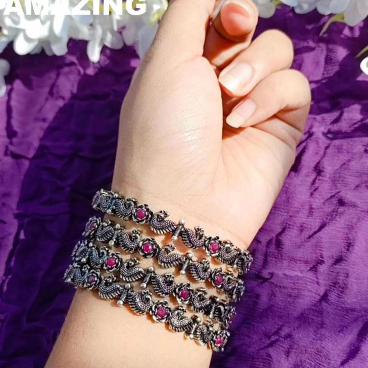 Peacock and flower design Bangles/Curi for girls 2 Pcs | Daraz.com.bd
