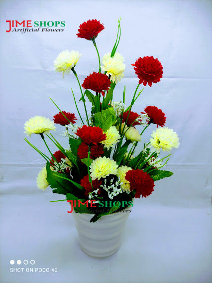 Artificial Marigold Flower In Plastic Tob Tob-14inc For Homer Office ...