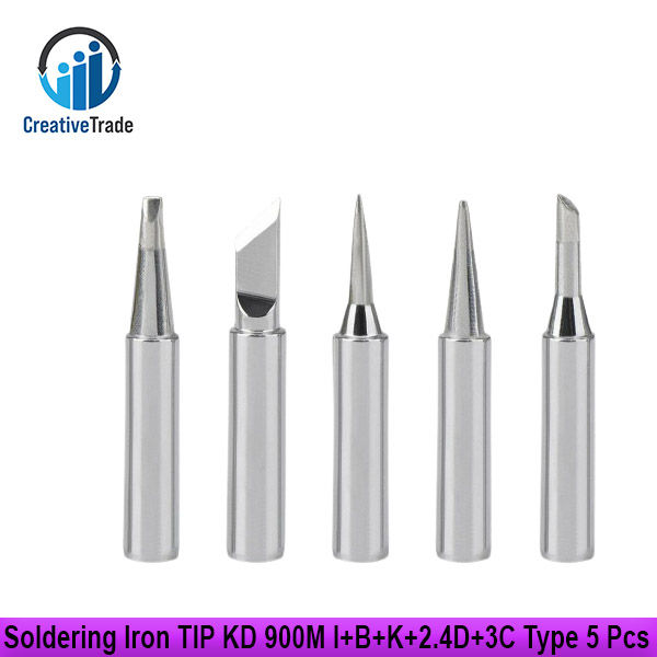 Soldering Iron Tip Set KD 900M I+B+K+2.4D+3C Type - 5 Pcs Set | Compatible with Koocu V900, V501 ...