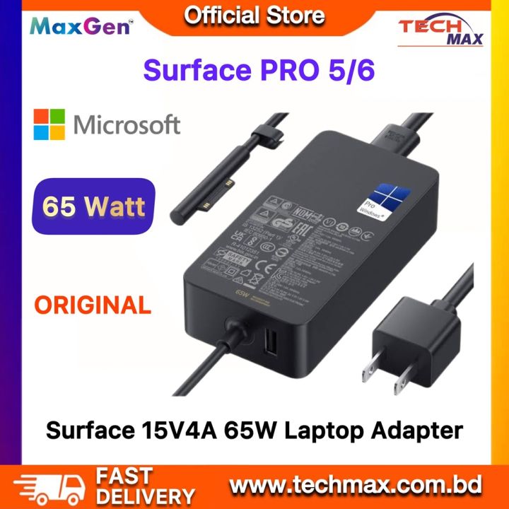 Laptop Adapter For Surface Pro 7/7, Plus/8/9/X & Laptop 3/4/5 Surface Pro 4 Model-A1706 Adapter ...