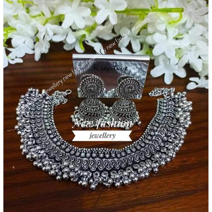 Mariyam Silver Oxide Necklace - Necklace For Girls | Daraz.com.bd