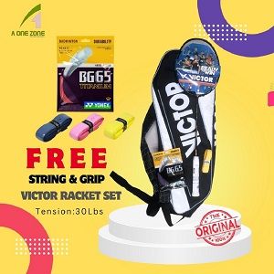 Victor Badminton Racket 30Lbs With Free String And Grip - Complete Set ...