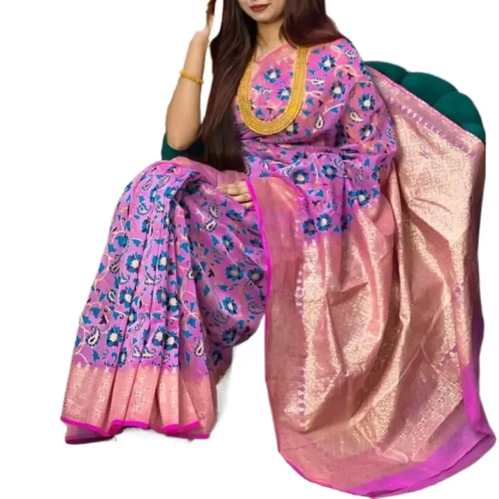 half silk sharee scrin print | Daraz.com.bd