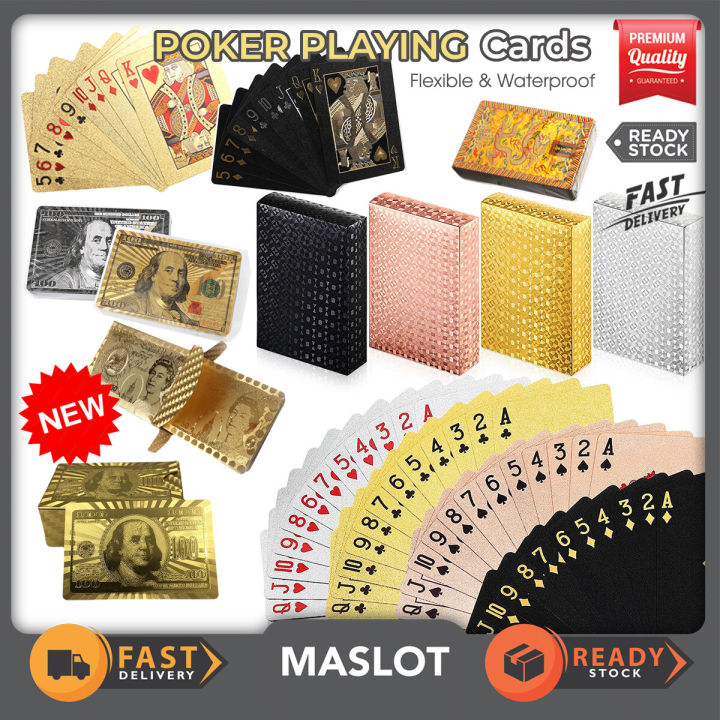 Gold Premium Poker Card Waterproof Plastic Foil Luxury Poker Card ...