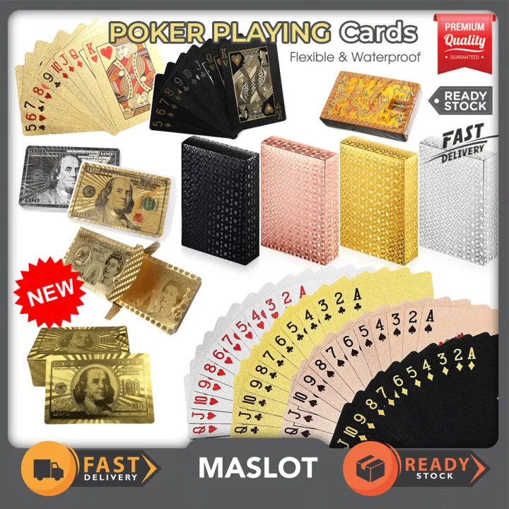 Gold Premium Poker Card Waterproof Plastic Foil Luxury Poker Card ...