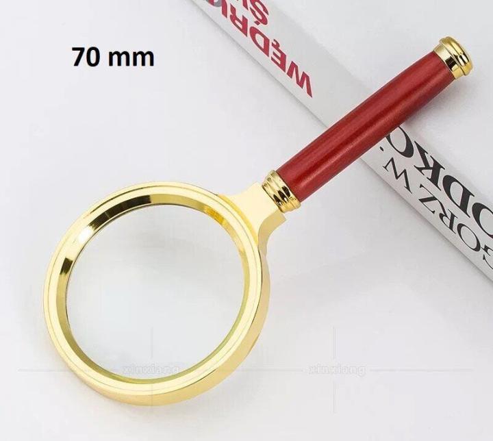70mm magnifier wooden handle Reading Magnifying Glass Lens Handheld ...