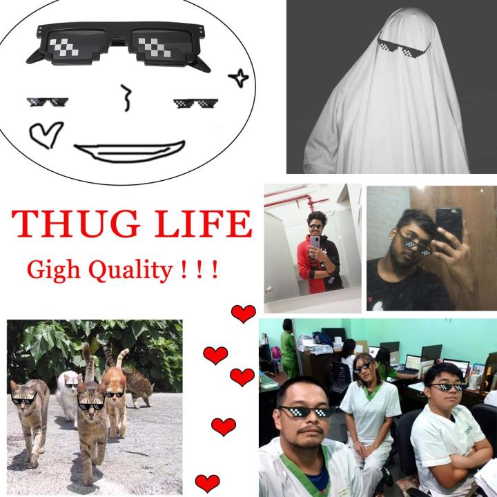 （New）Men Women Goggle Glae Thug Life 8-Bit MLG Pixelated unglae for ...