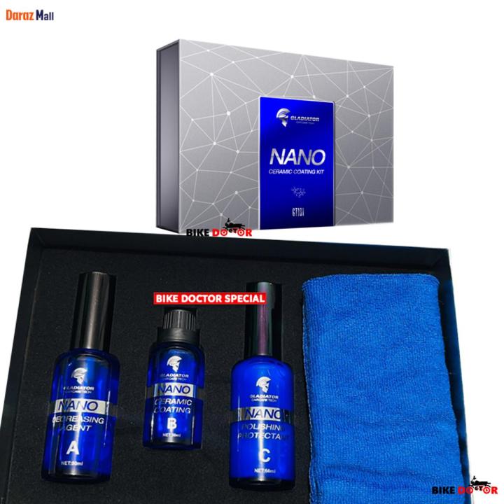Gladiator 10H Hardness GT101 NANO CERAMIC COATING KIT (30ML+50ML*2) 1 ...