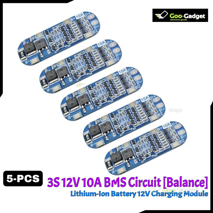 5-PCS 3S 10A 12 Volt 18650 Lithium Ion Battery Charger Protection Board ...