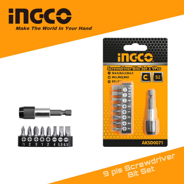9 Pcs Screwdriver bits set Ingco AKSD0071 | Daraz.com.bd