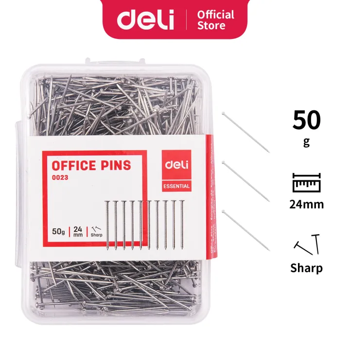 Deli Sharp Tip Office Pins (24mm) Per Box E0023 | Daraz.com.bd