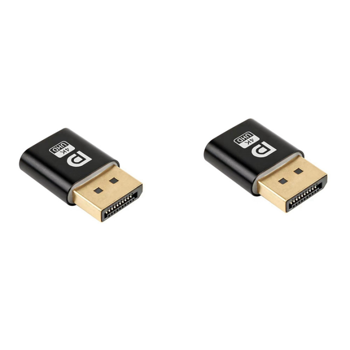 2X 4K Displayport Dummy Plug DP Virtual Display Adapter EDID Headless ...